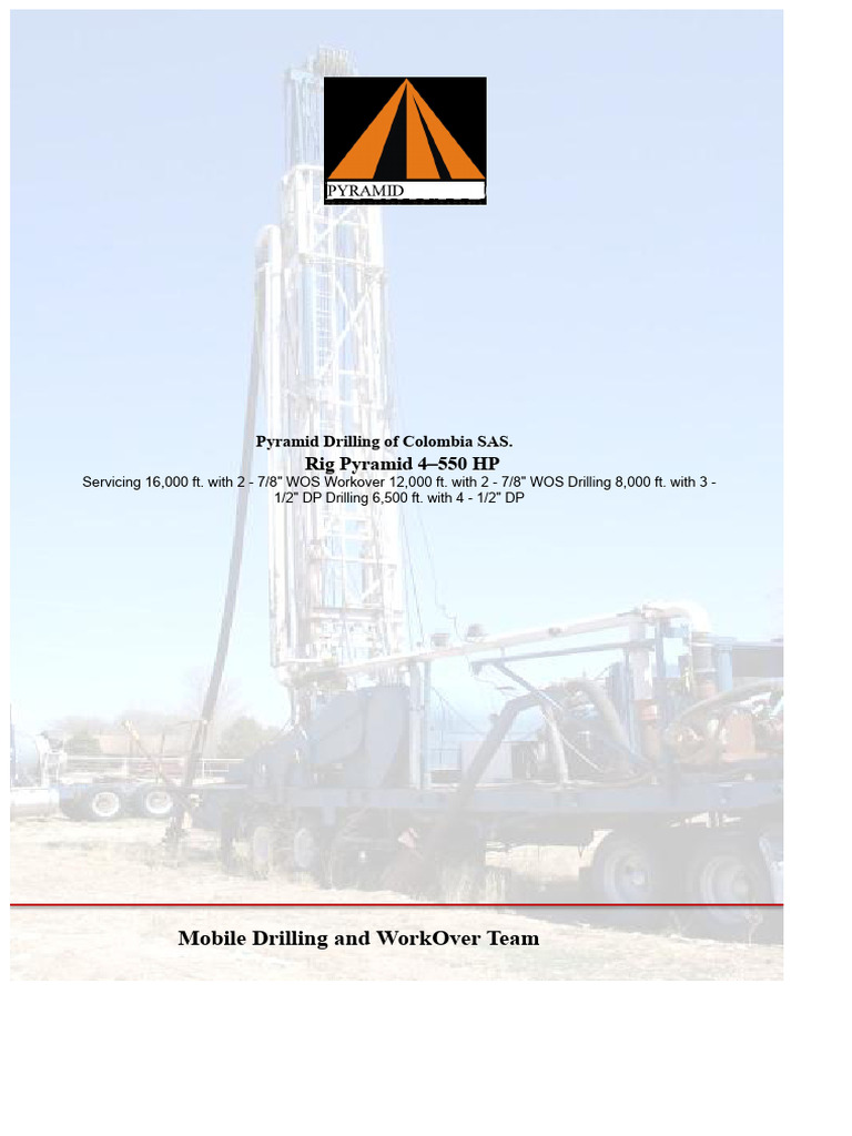 Pyramid Drilling Rig Specifications | PDF | Horsepower | Pump