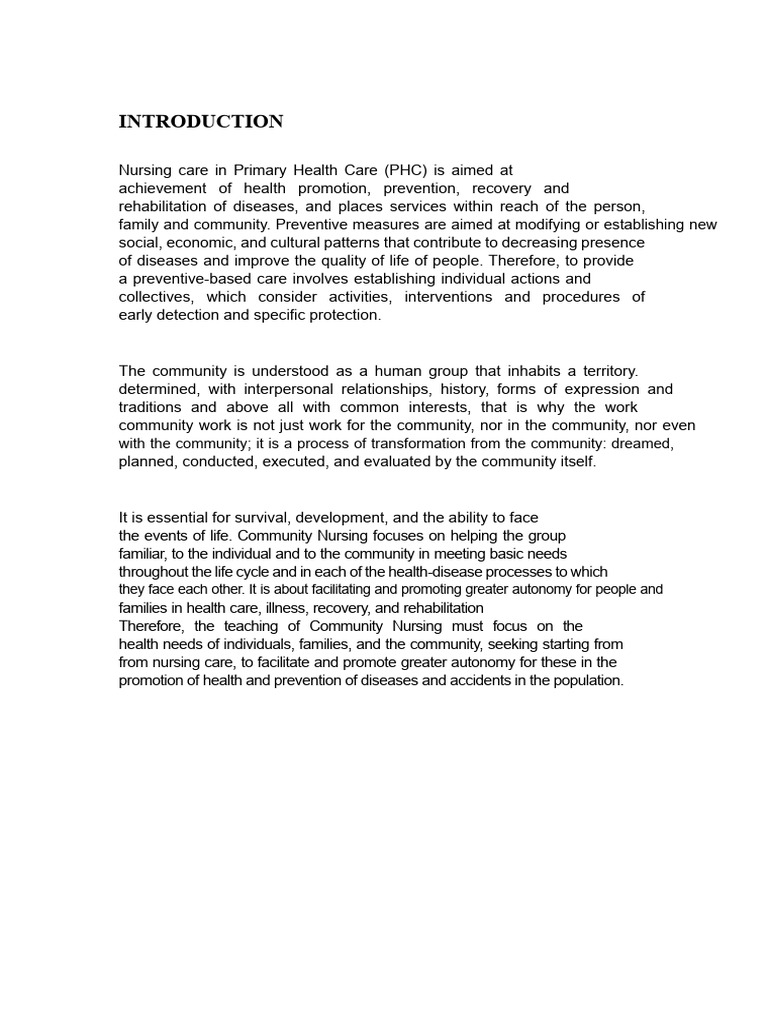 Community Nursing and Self-Care Theory | PDF | Well Being | Nursing