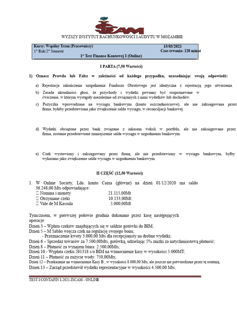 CF1-Test 1 2021 Praca | PDF