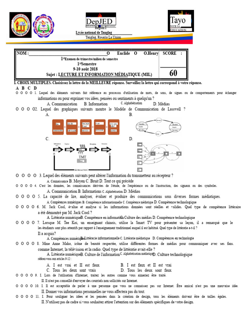 Examen de littératie médiatique 2018 | PDF | Littératie | la communication