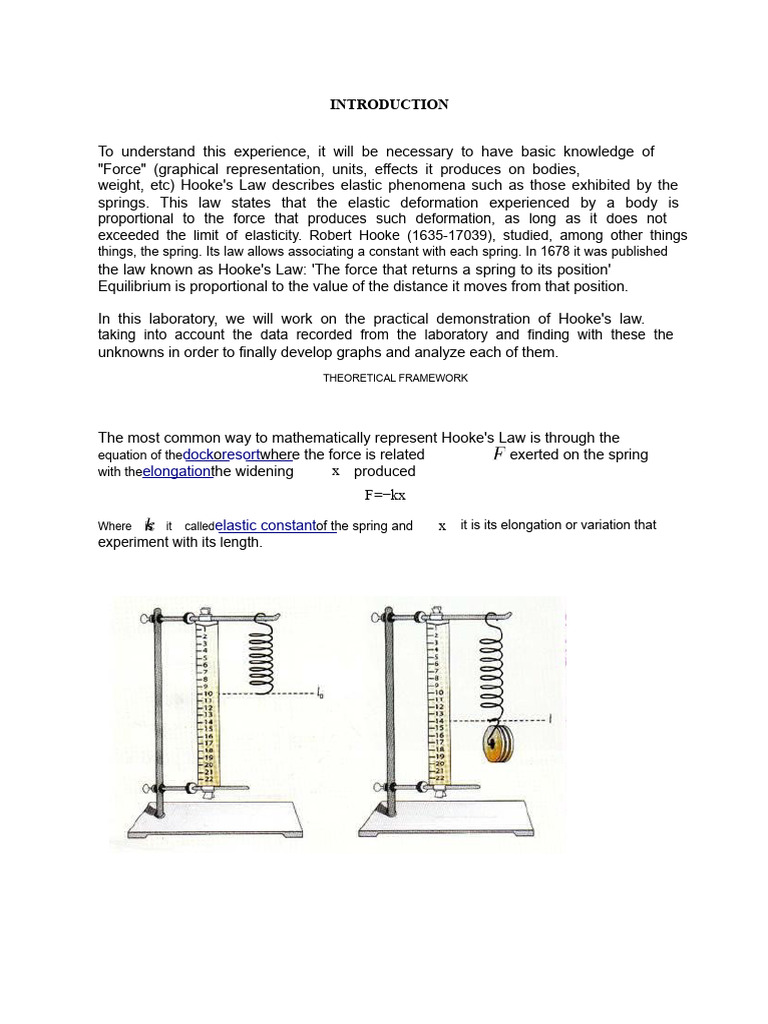 Understanding Hooke's Law in Springs | PDF | Deformation (Engineering ...
