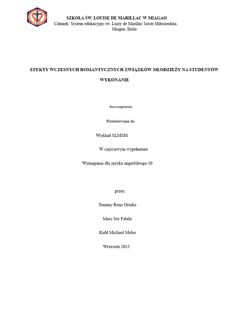 Efekty Wczesnych Romantycznych Relacji Nastolatków | PDF