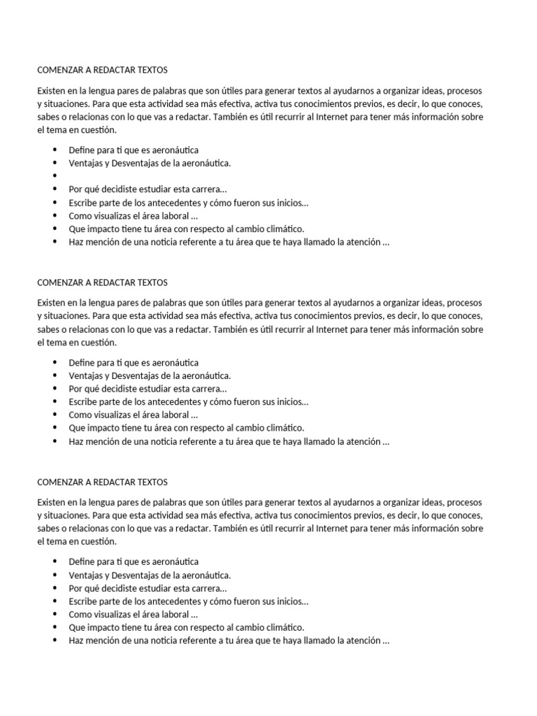 Ejercicios de Redaccion | PDF