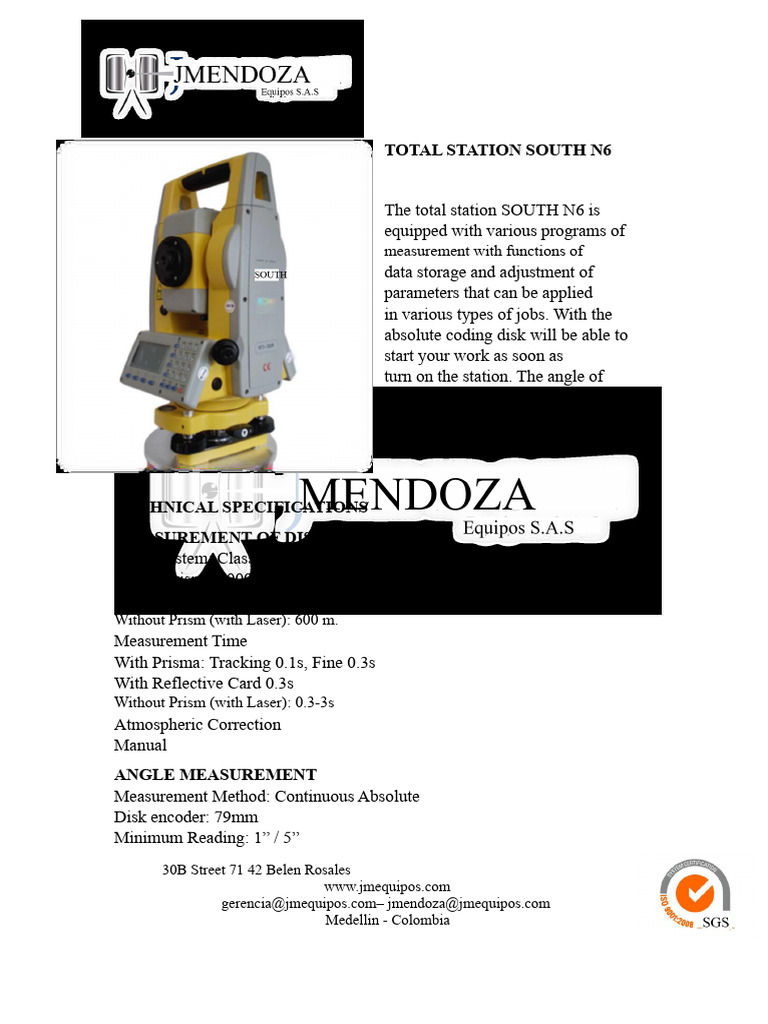 Total Station South N6 | PDF | Light | Optics