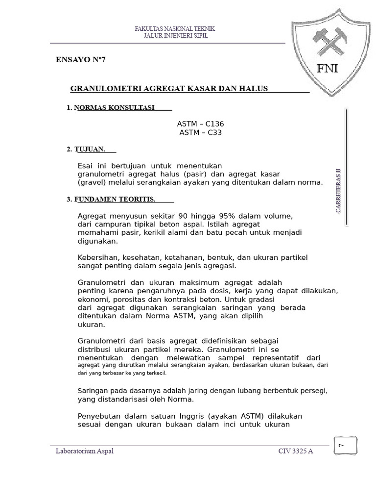 Granulometri Agregat Kasar dan Halus | PDF