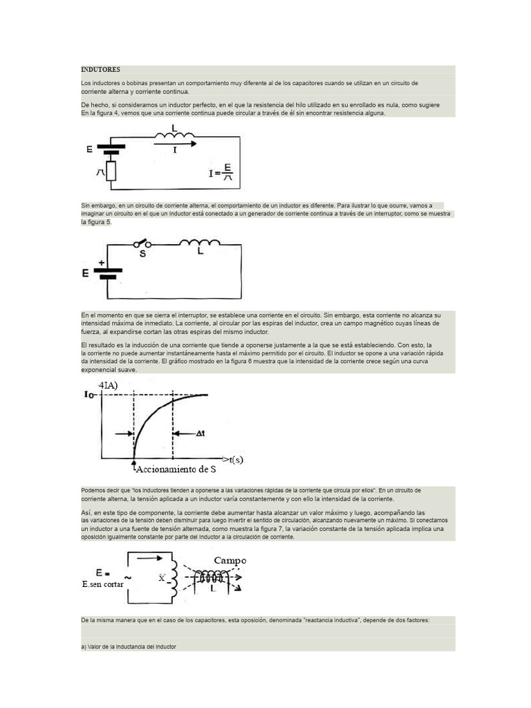 Inductores y Capacitores y Comportamiento en CC CA | PDF | Inductor ...