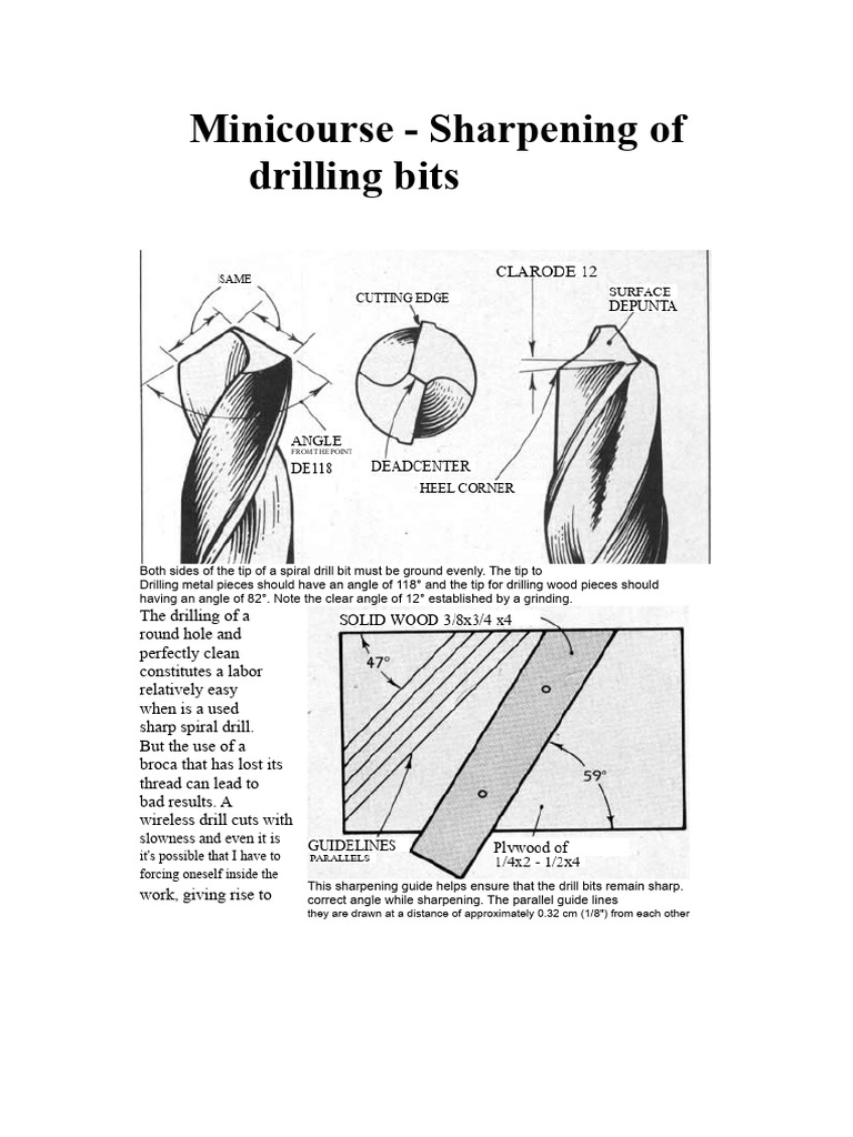 Mini Course - Sharpening Drill Bits | PDF | Grinding (Abrasive Cutting ...