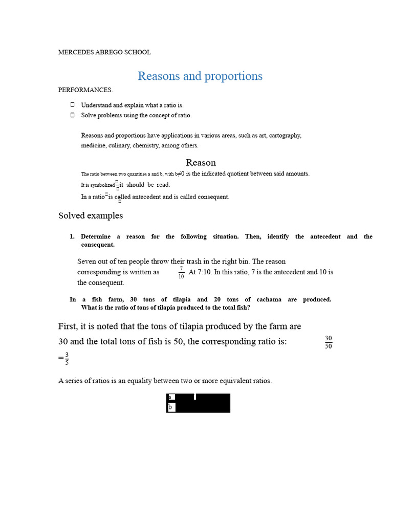 Reasons and Proportions | PDF | Ratio | Gases