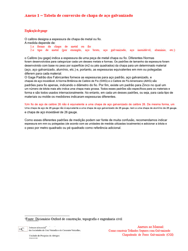 Tabela de conversão de peso de chapa de aço galvanizado | PDF | Calibre ...