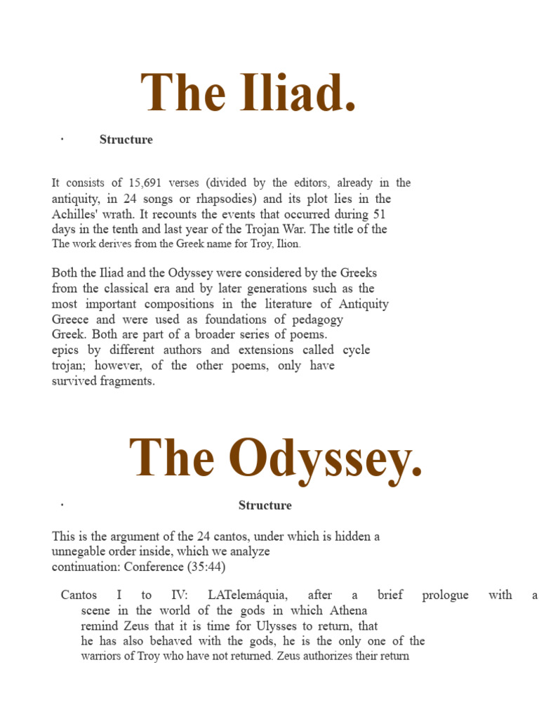 Overview of The Iliad and The Odyssey | PDF | Odyssey | Achilles