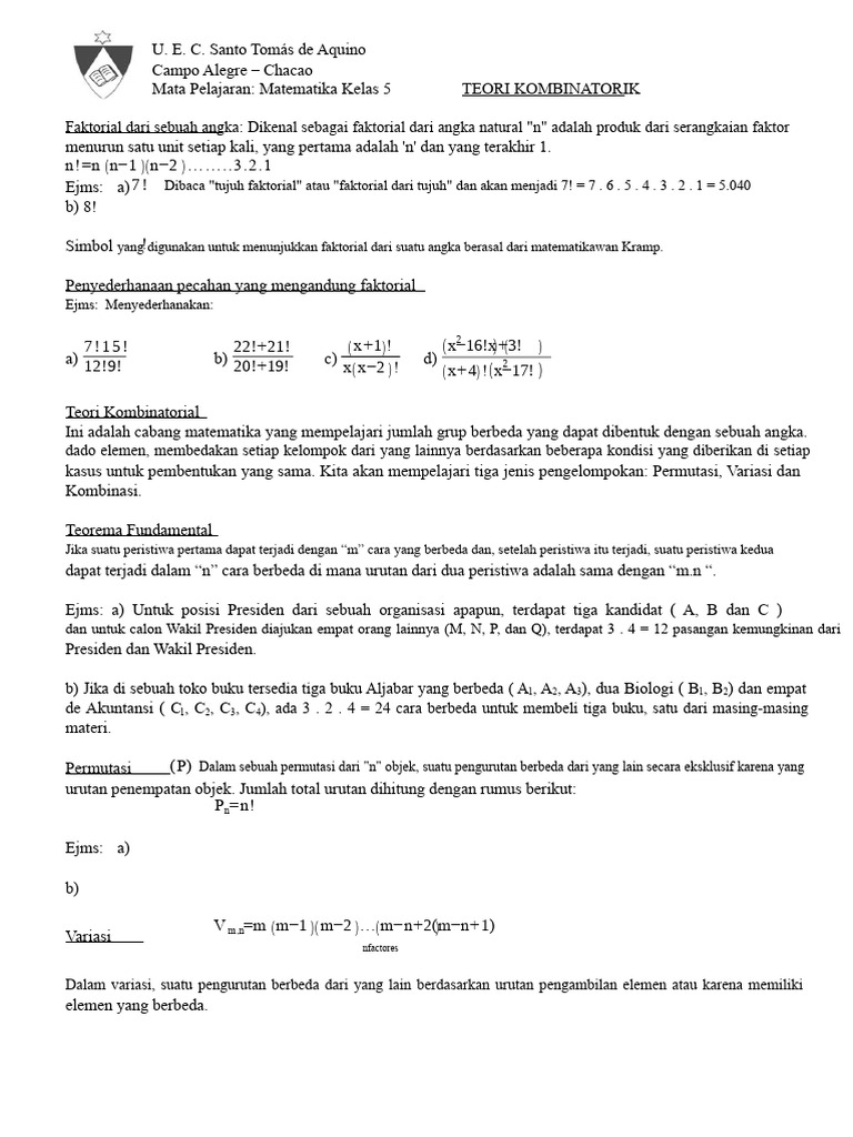 Teori Kombinatorial | PDF
