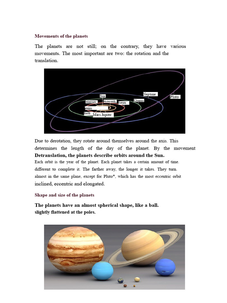 Planetary Movements and Formation | PDF | Planets | Formation And ...