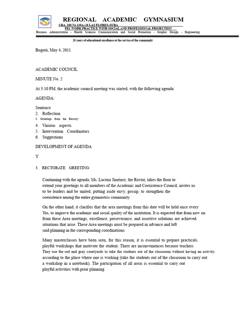 Acta - Academic Council | PDF