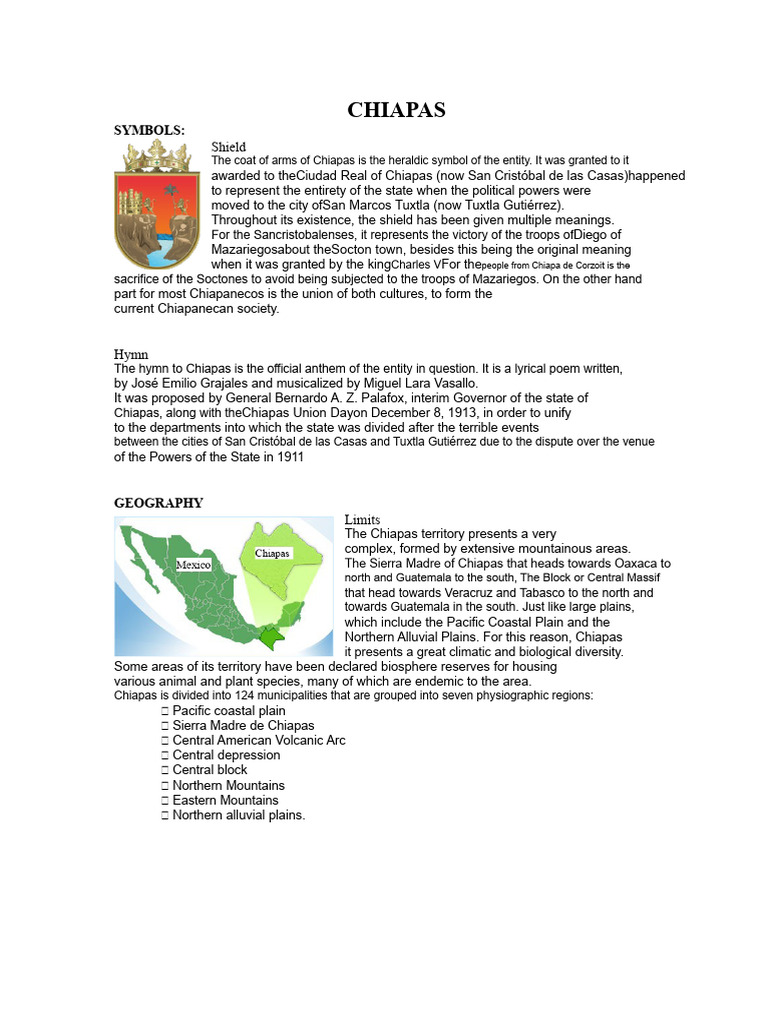 Chiapas: Symbols, Geography, and Culture | PDF | Chiapas