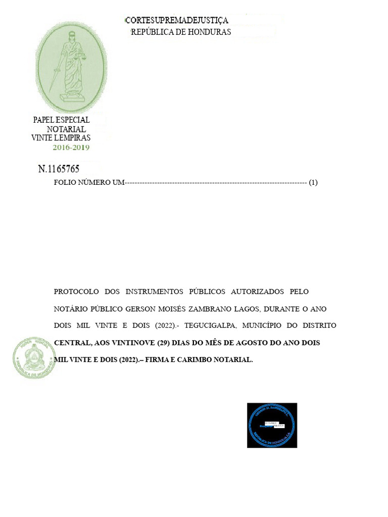 Testamento e Poder Notarial em Honduras | PDF | Divórcio | Bancos