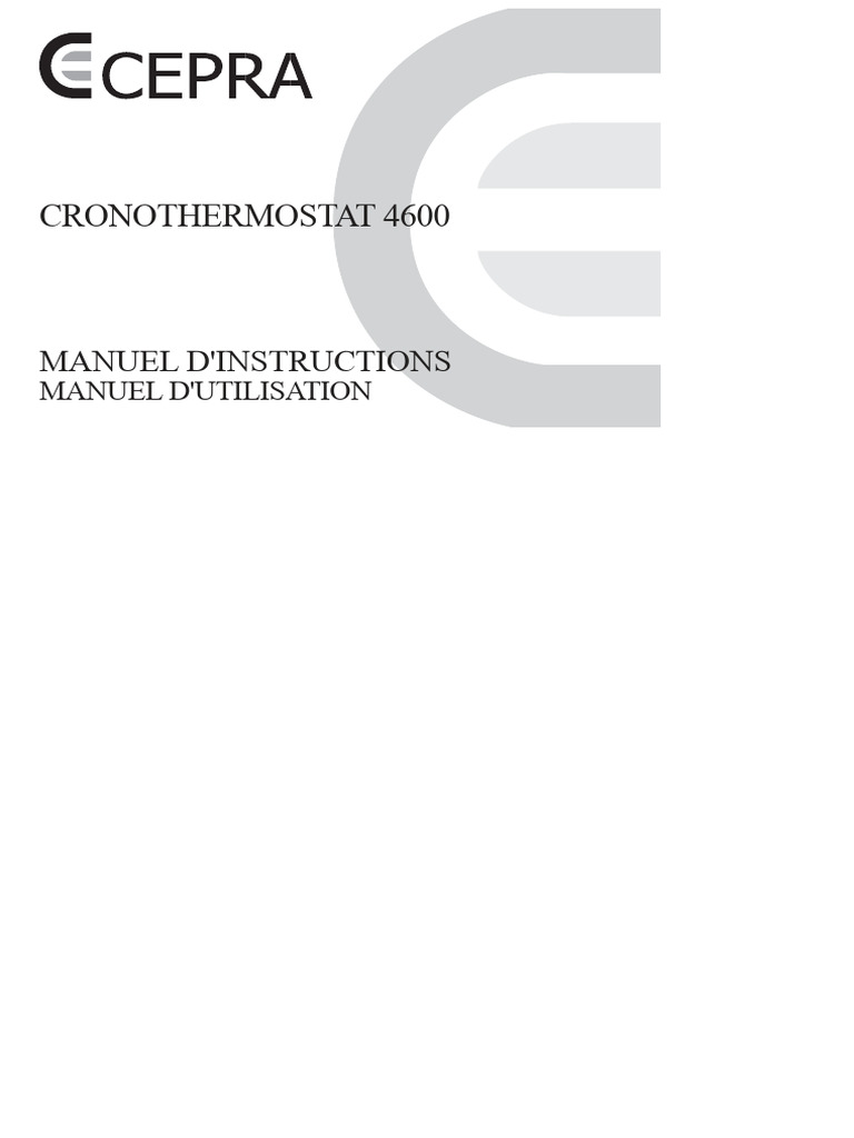 Manuel d'utilisation Cepra 4600 | PDF