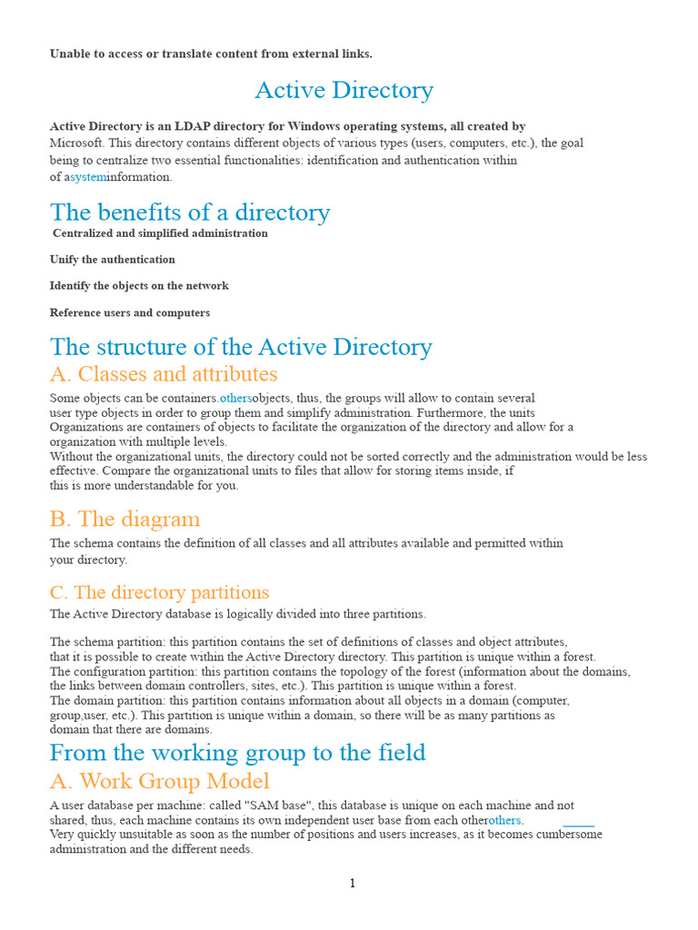 Understanding Active Directory Structure | PDF | Active Directory ...