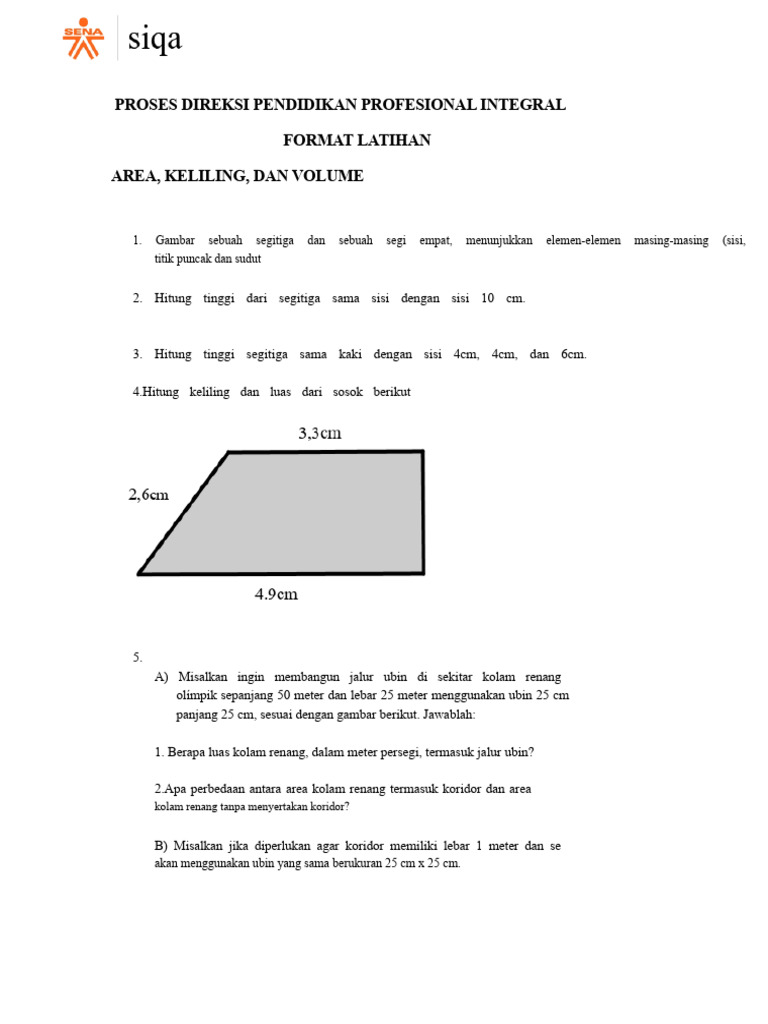 Latihan Untuk Pemula AREA DAN PERIMETER | PDF
