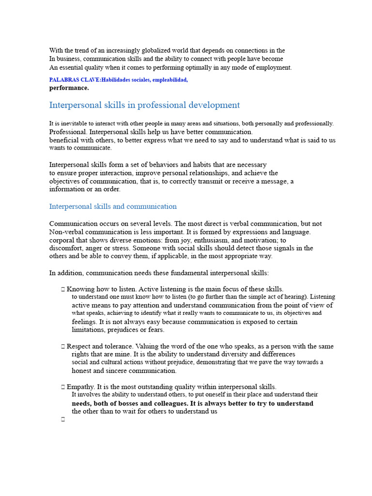 Social Skills | PDF | Communication | Social Skills