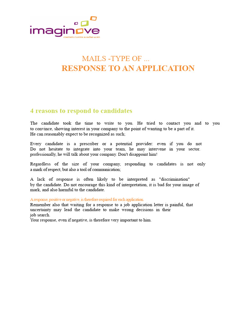 Essential Response Templates for Job Applications | PDF