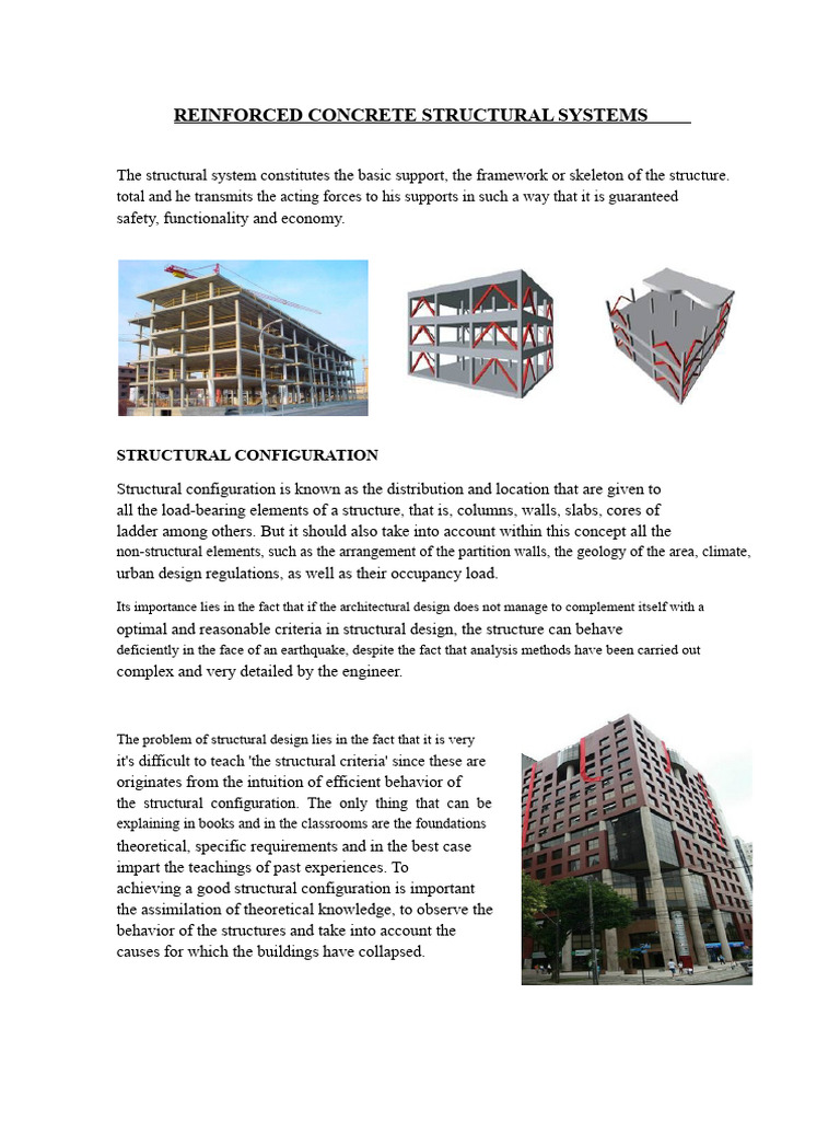 Reinforced Concrete Structural Systems | PDF | Concrete | Force