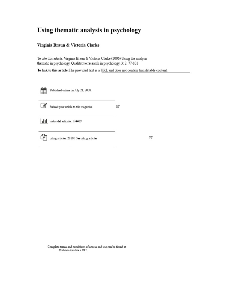 Using Thematic Analysis in Psychology | PDF | Qualitative Research ...