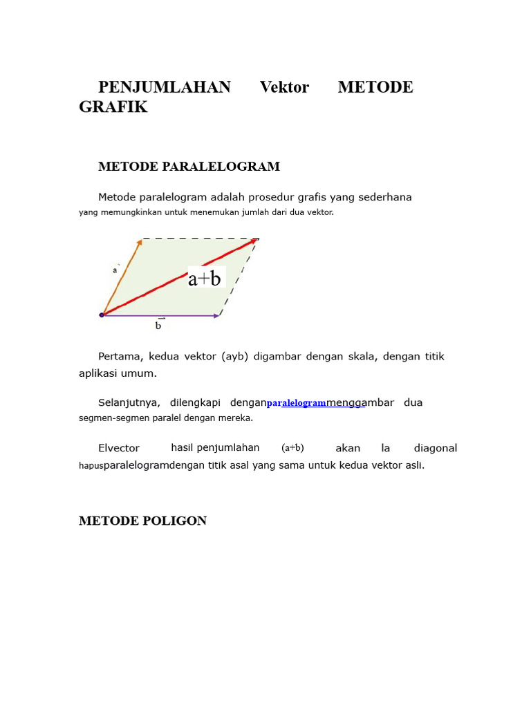 Penjumlahan Vektor Metode Grafik | PDF