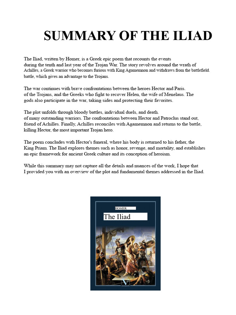 Summary of The Iliad | PDF