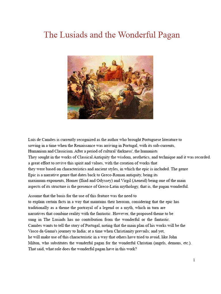 The Lusiads and The Wonderful Pagan | PDF | Epic Poetry