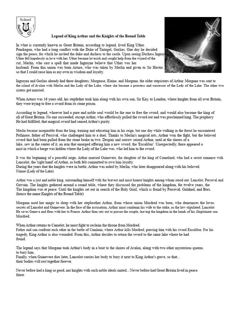 Legend of King Arthur | PDF | Morgan Le Fay | Lancelot