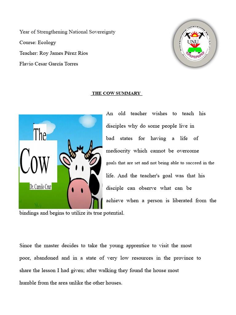 The Summary of The Cow | PDF | Fear | Intention