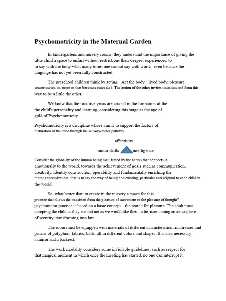 Enhancing Child Development Through Psychomotricity | PDF | Preschool ...
