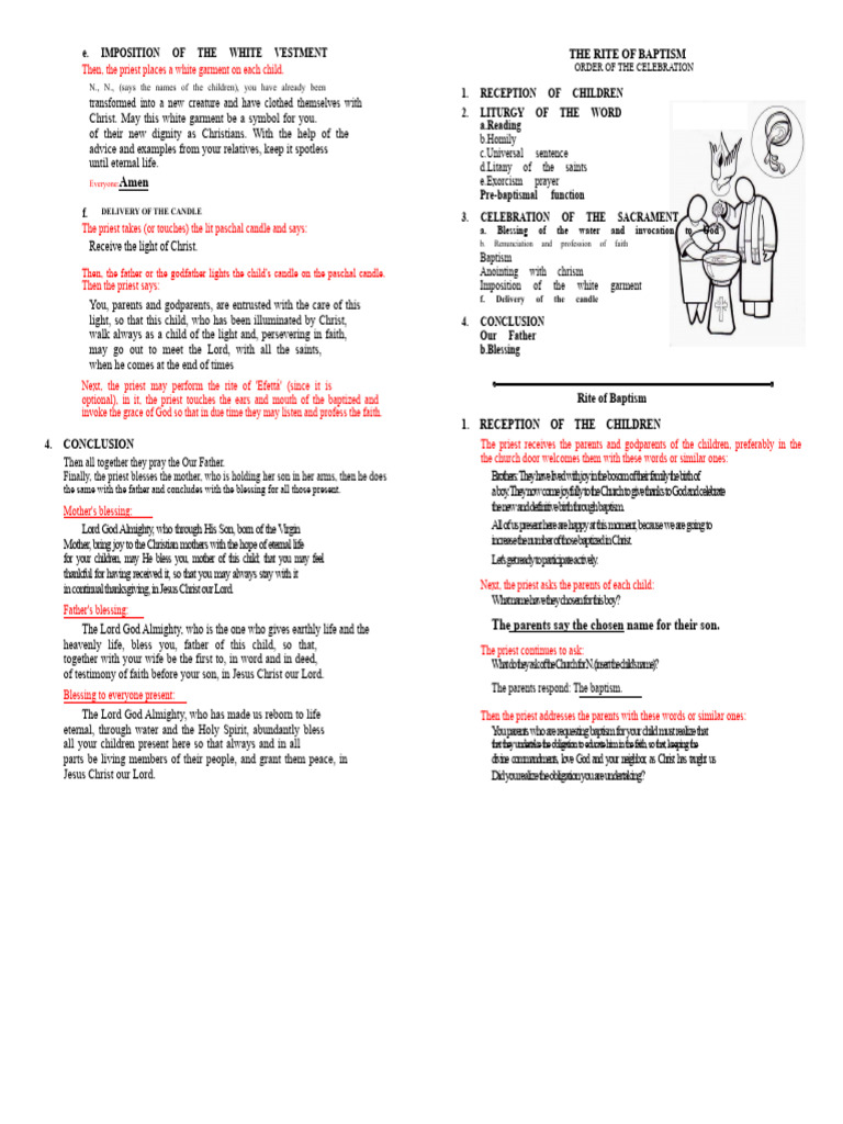 Rite of Baptism Ceremony Guide | PDF | Baptism | Anointing