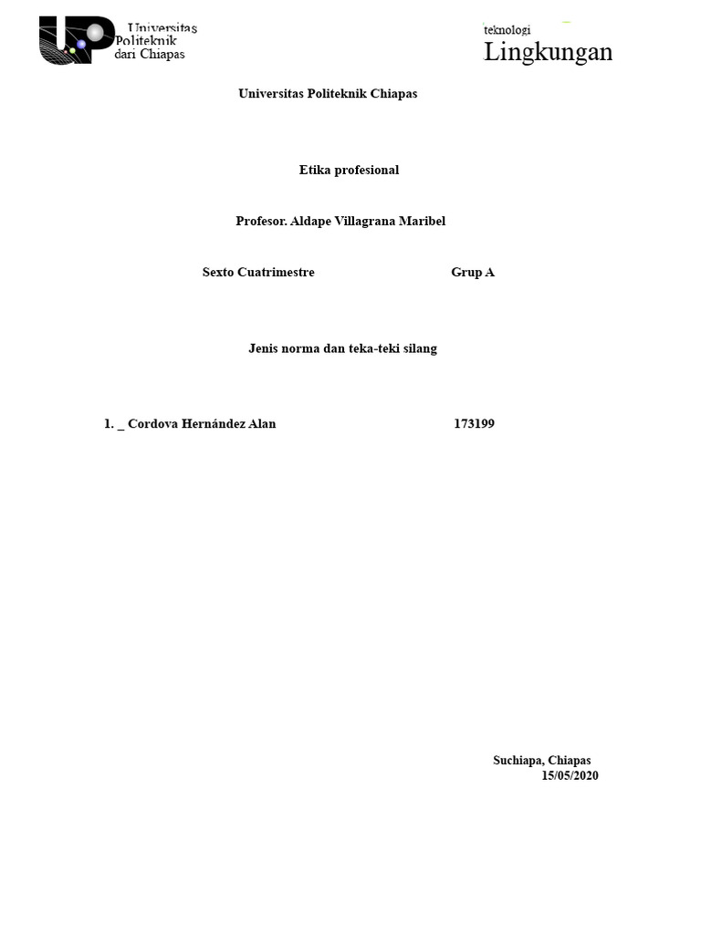 Jenis Norma dan Teka-teki Silang | PDF