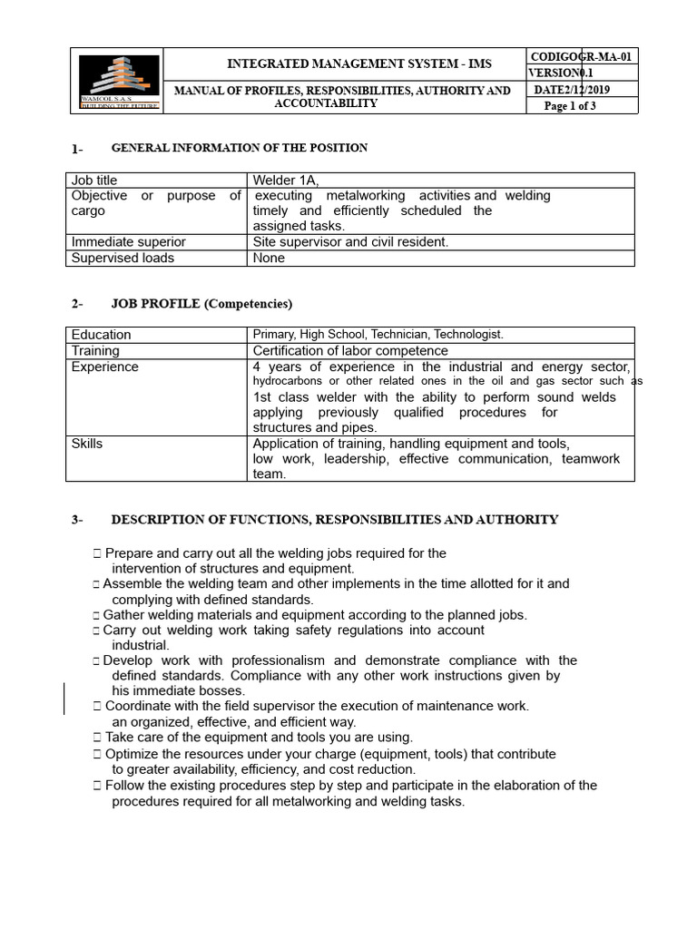 GR-MA-01-Manual of Profiles and Functions Welder 1A Ok | PDF ...