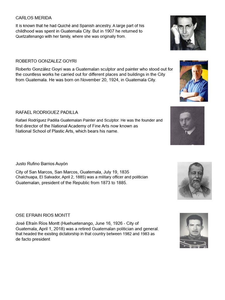Notable Guatemalan Figures and Artists | PDF