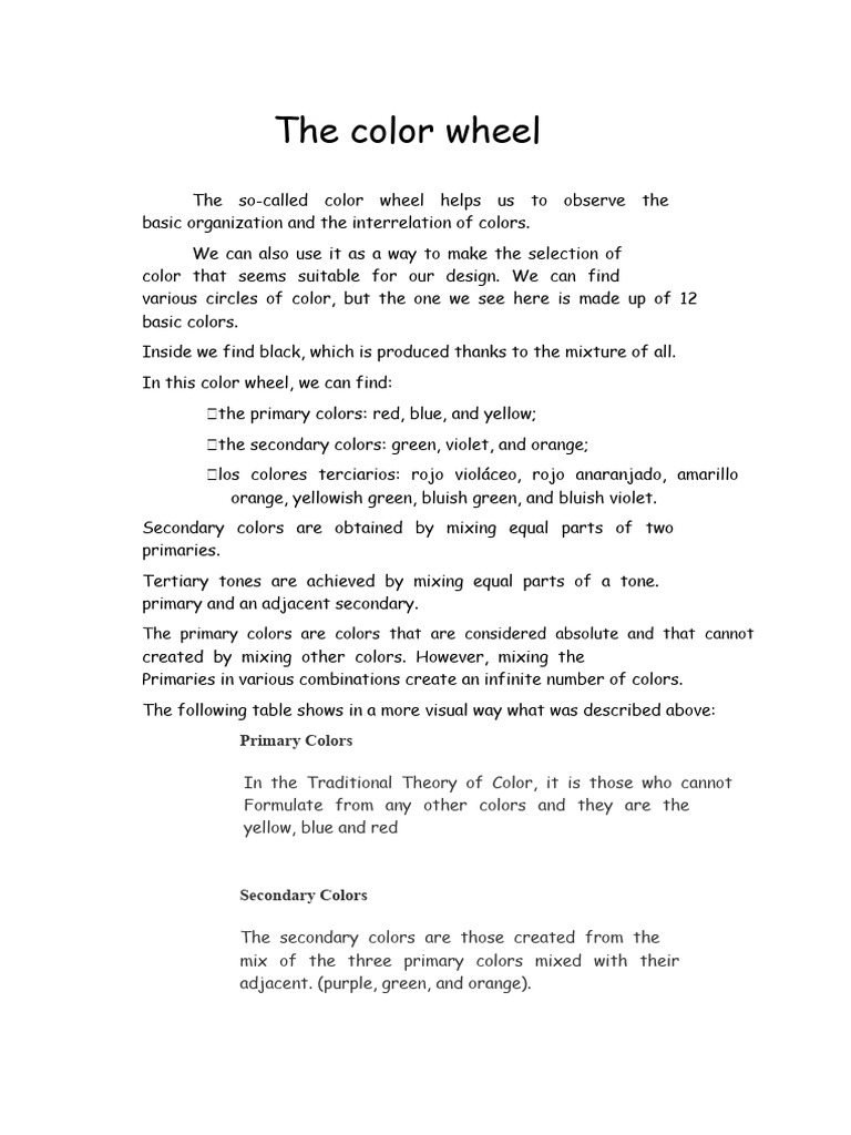 Understanding Primary, Secondary, Tertiary Colors | PDF | Color | Yellow