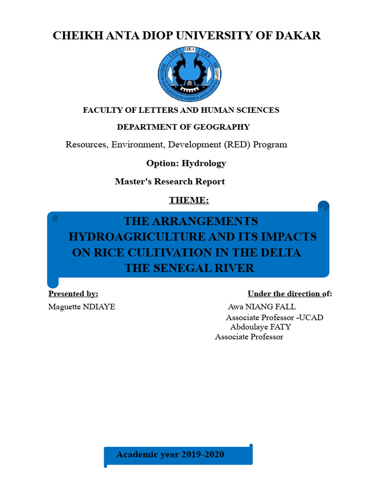 Corrected Maguette Report UCAD | PDF | Agriculture | Senegal