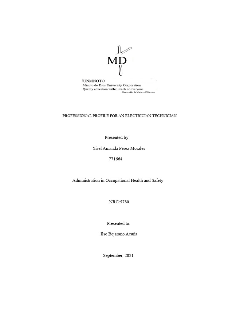 Professional Profile For An Electrician Technician | PDF | Electrician ...
