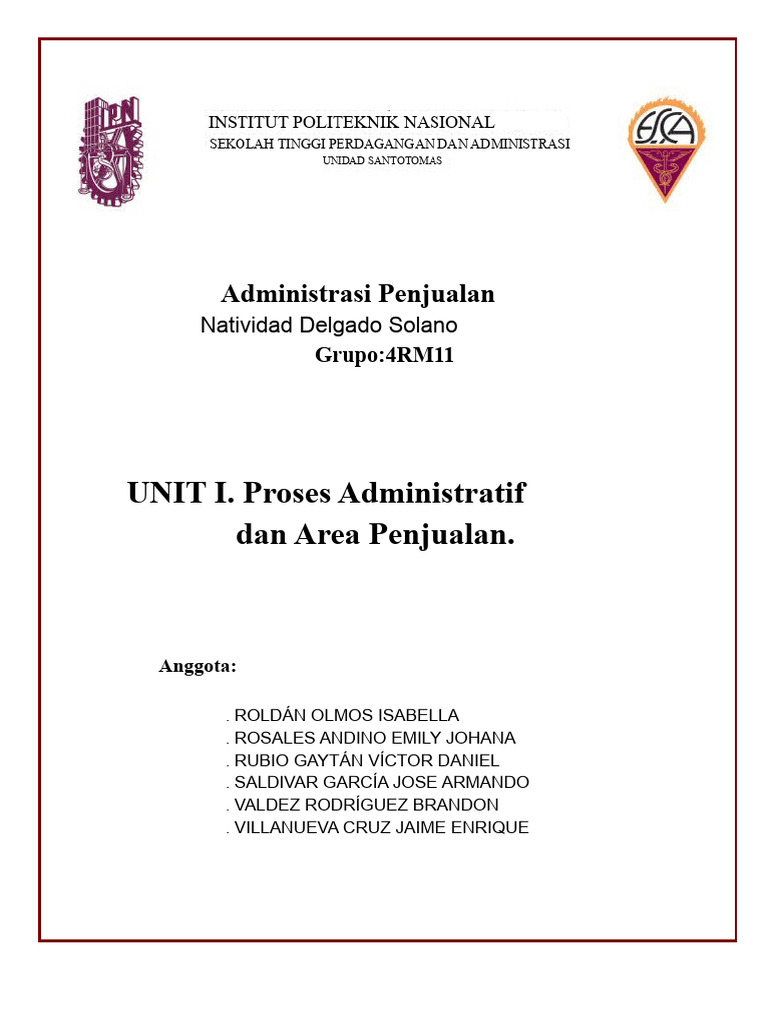 UNITAS1. Manajemen Penjualan | PDF