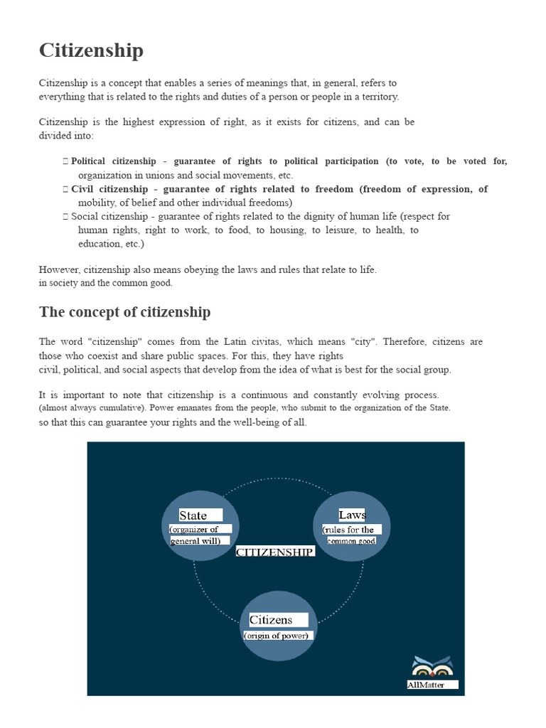 Citizenship | PDF | Citizenship | Rights