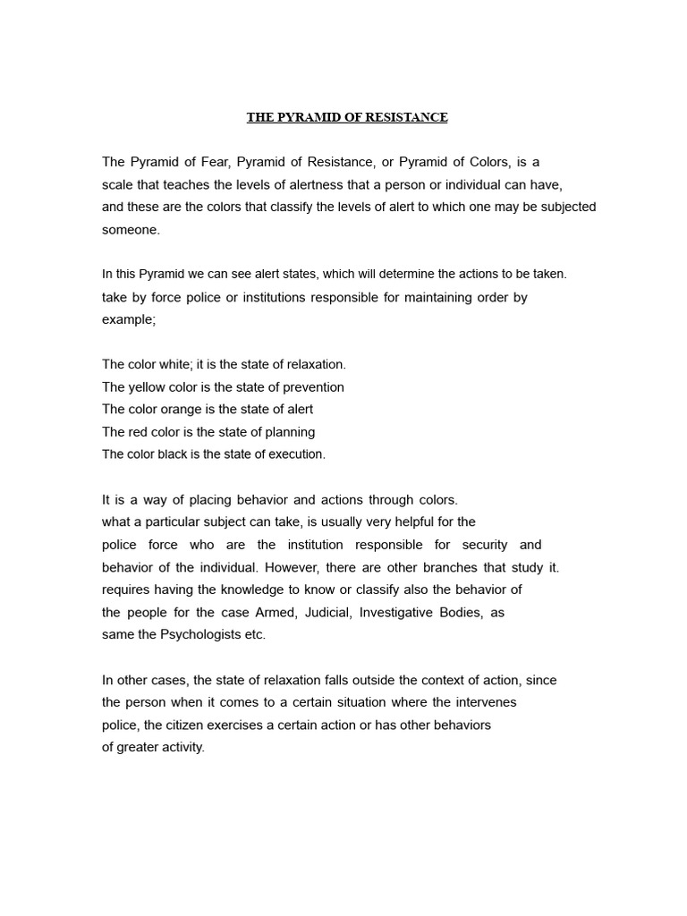 Resistance Pyramid | PDF | Police | Aggression