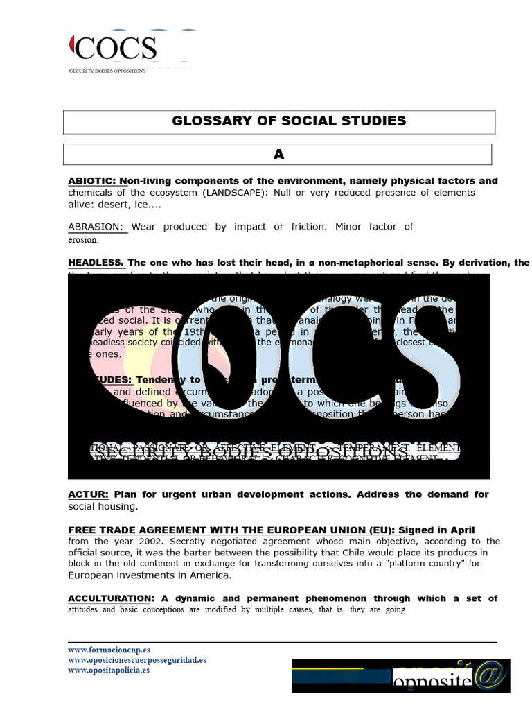 Glossary of Terms Related To Social Sciences | PDF | Altruism | Ecosystem