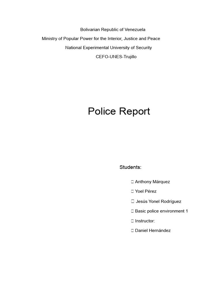 Police Report Work | PDF | Police | Prosecutor