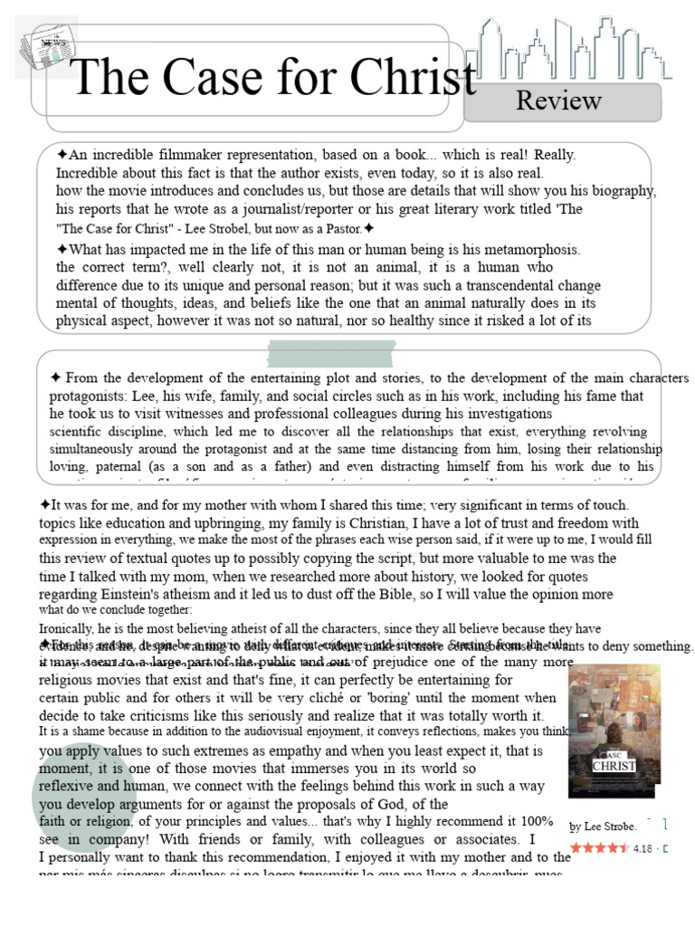 "The Case for Christ: A Reflective Review" | PDF