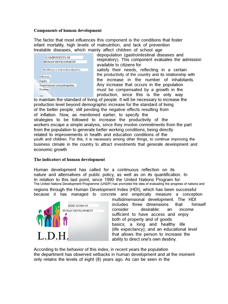 Components of Human Development | PDF | Human Development Index | Economies