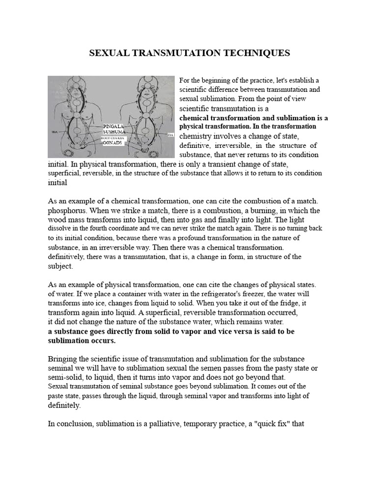 Sexual Transmutation Techniques | PDF
