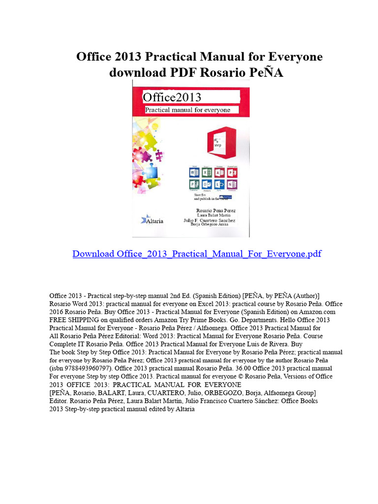 Office 2013 Practical Manual PDF | PDF