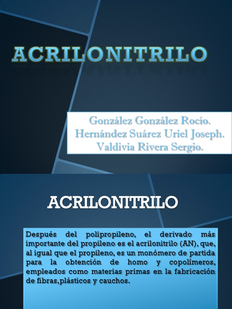 ACRILONITRILO | PDF | Amoníaco | Motor a reacción