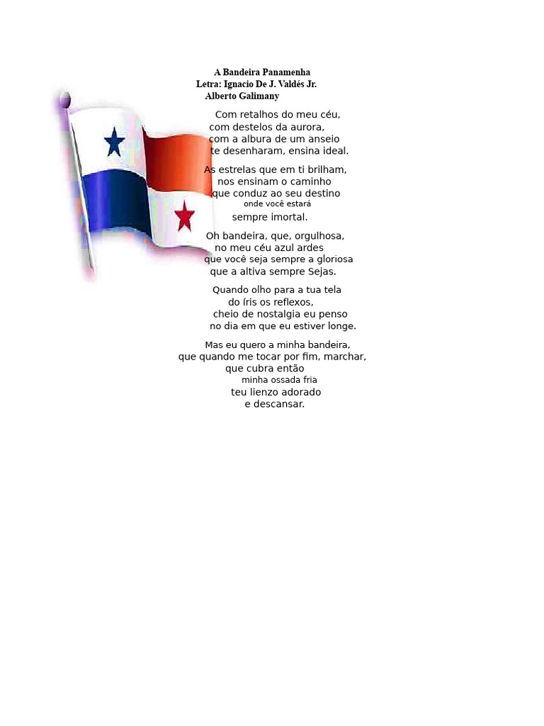 A Bandeira Panamenha.docx | PDF | Panamá | Bandeira